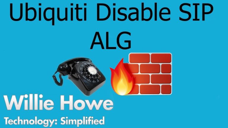 Ubiquiti Disable SIP ALG (application layer gateway) - Willie Howe ...